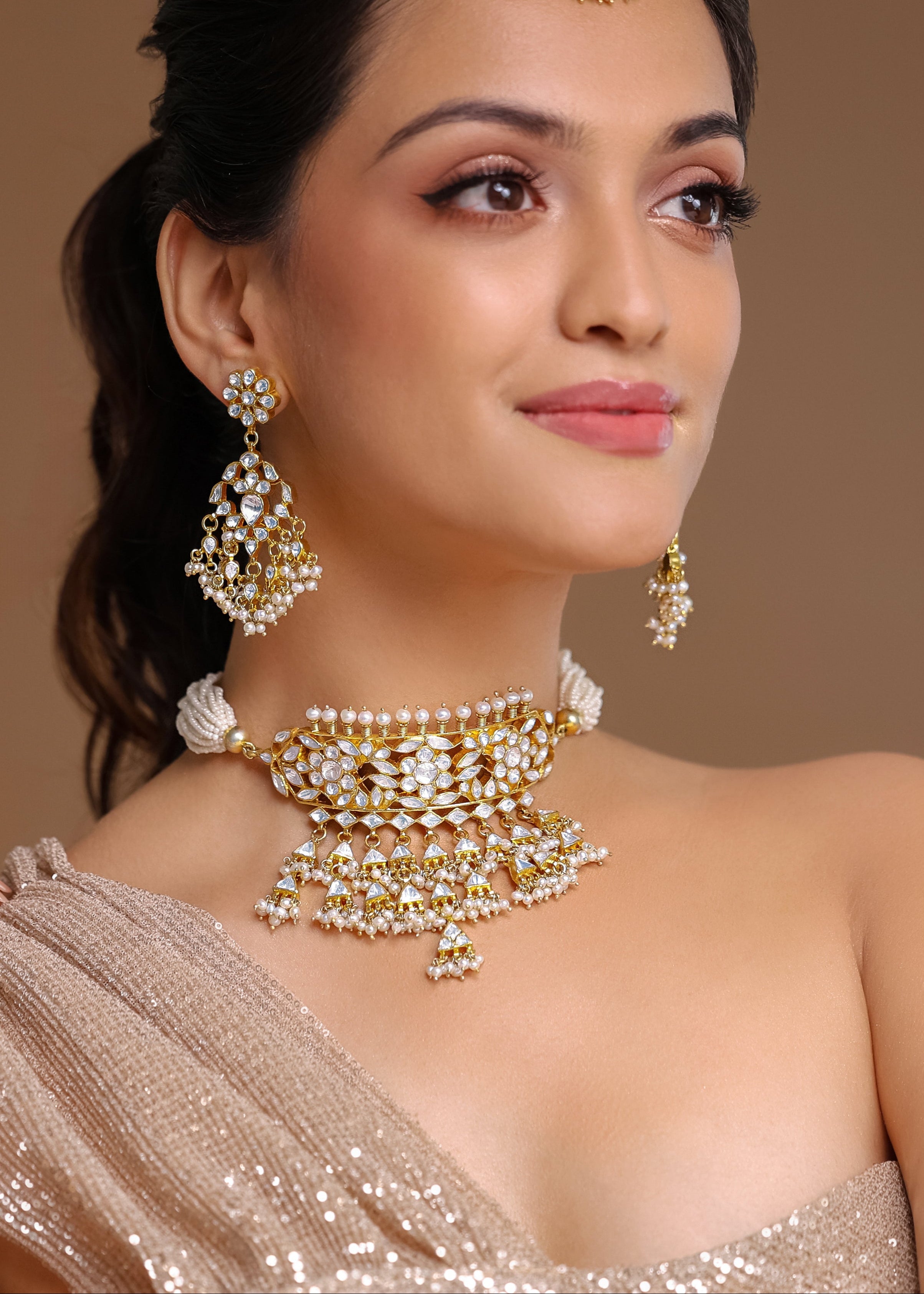 Arya Moissanite Polki Set – JoolryIndia