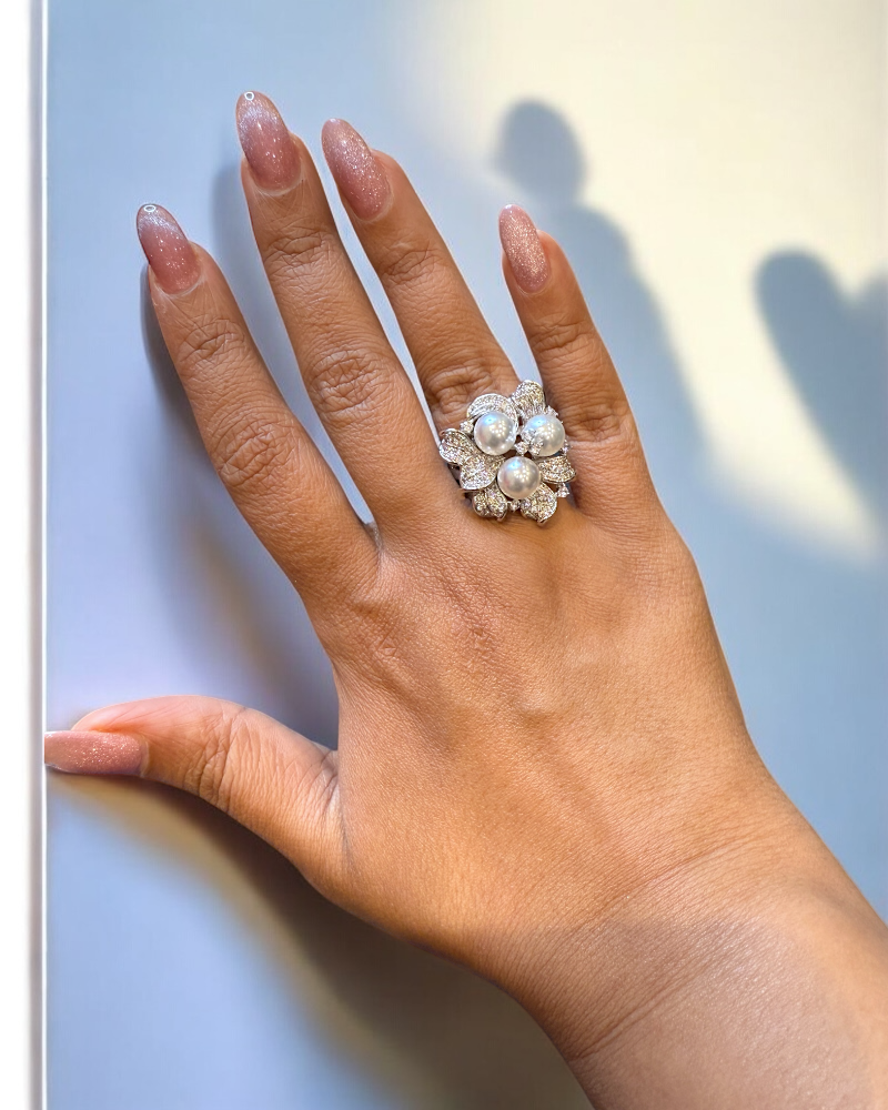 Nacre Free size Pearl Ring – JoolryIndia