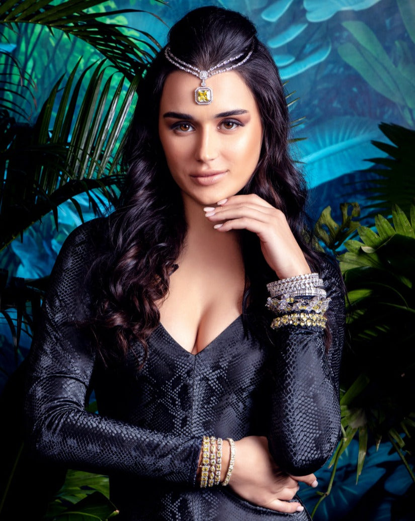 Epitome 2 Line Diamonte Necklace Set – JoolryIndia