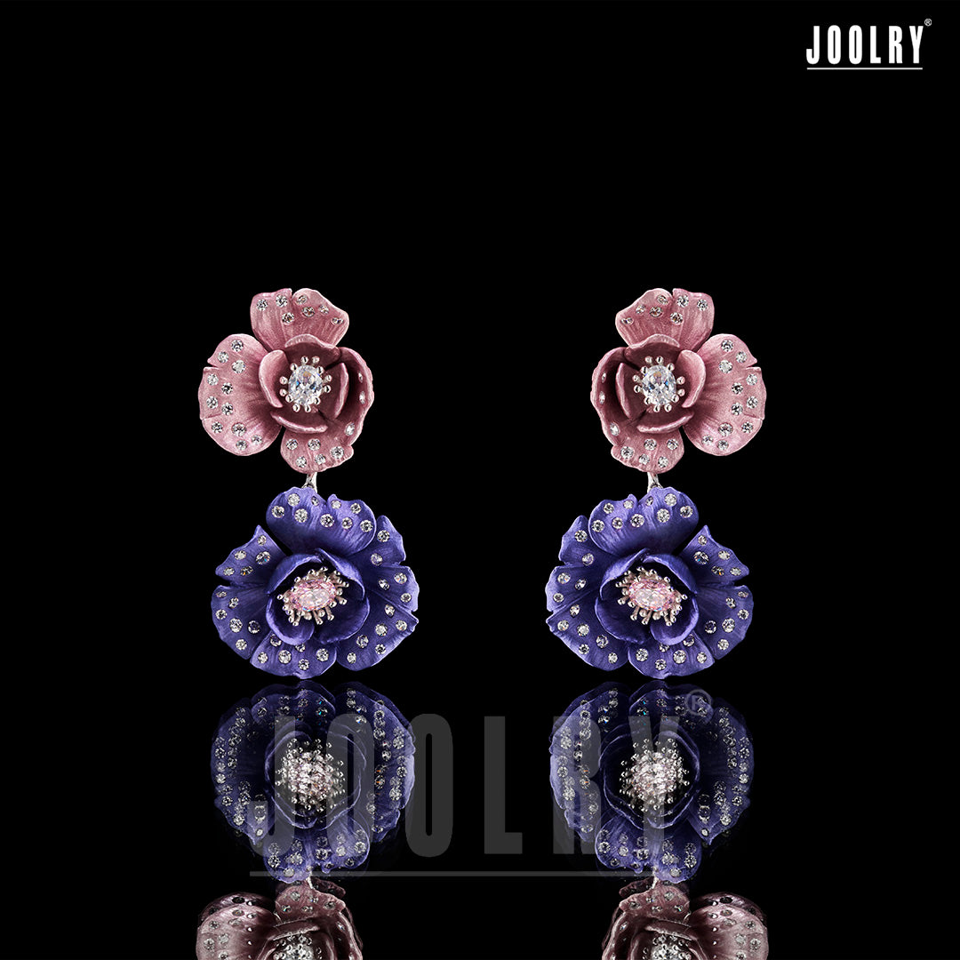 Dual Bloom Earrings – JoolryIndia